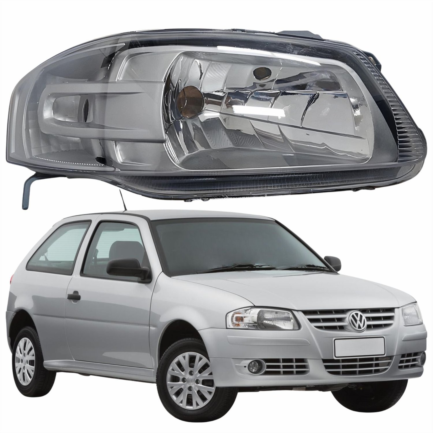 Farol Principal Vw Gol G4 2005 Até 2012 Máscara Cinza Lado D - Castelo ...