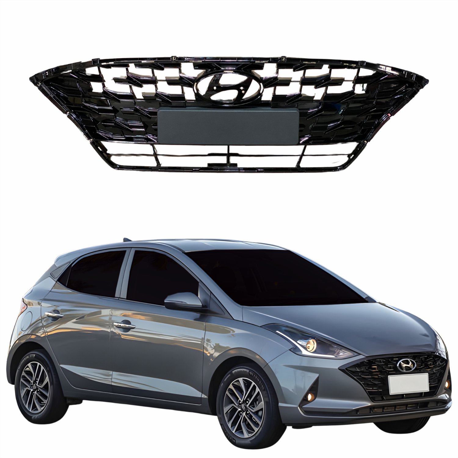 Grade rad hyundai hb20 20/22 black piano - Castelo Auto Peças