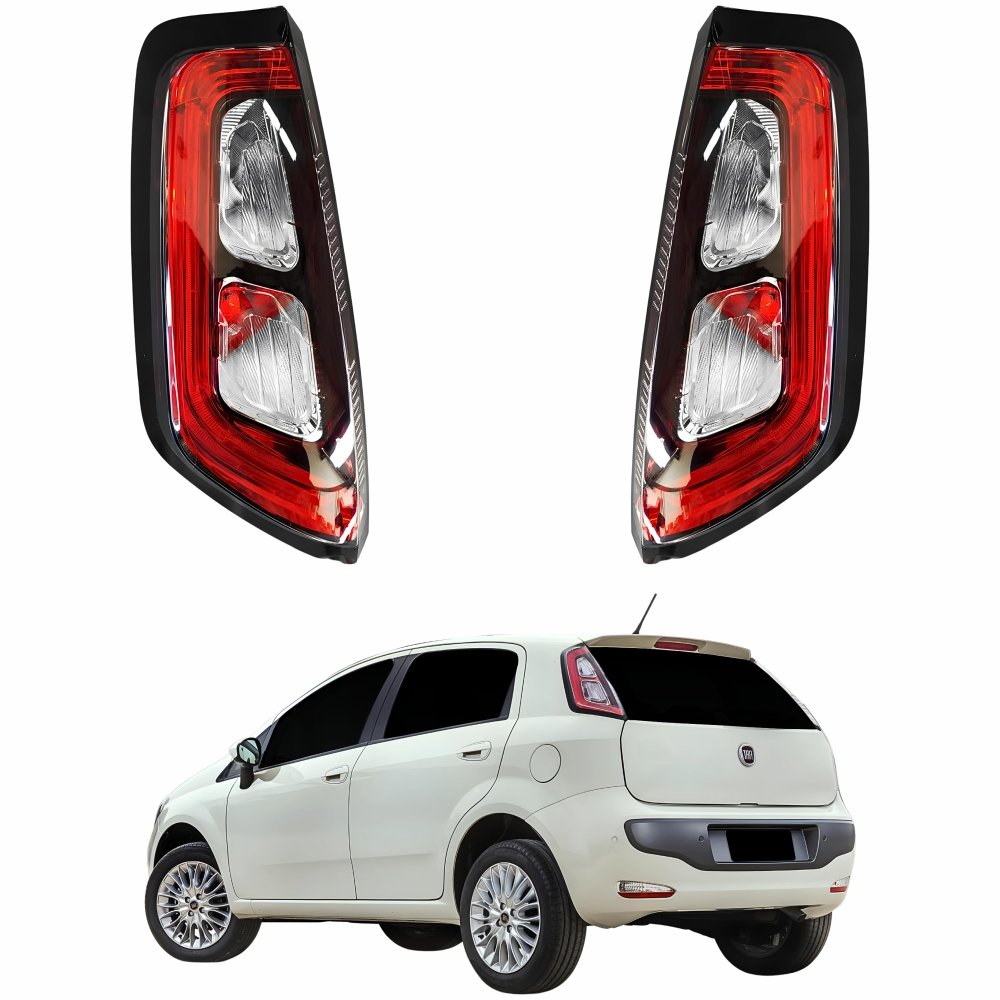 Par Lanterna Traseira Fiat Punto 2013 2014 2015 2016 Com Led - Castelo ...