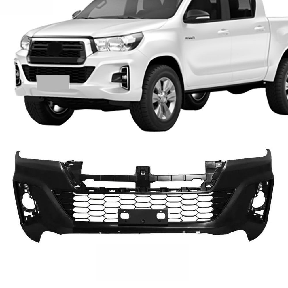 Parachoque Toyota Hilux Srv 2018 2019 2020 Dianteiro Preto Liso com ...